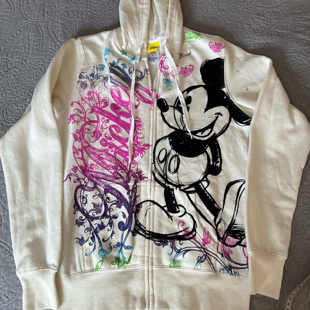 New Disney Mickey Mouse Zip Up Hoodie - Gem